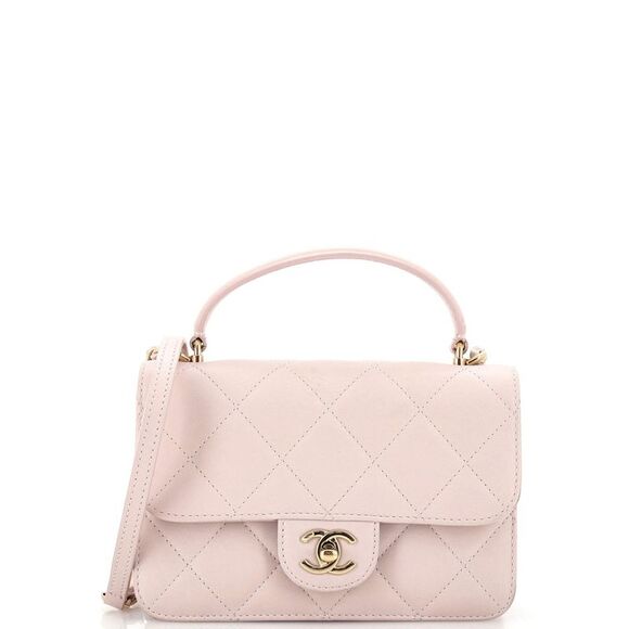 CHANEL | Bags | Chanel Coco Lady Top Handle Flap Bag Quilted Calfskin ...